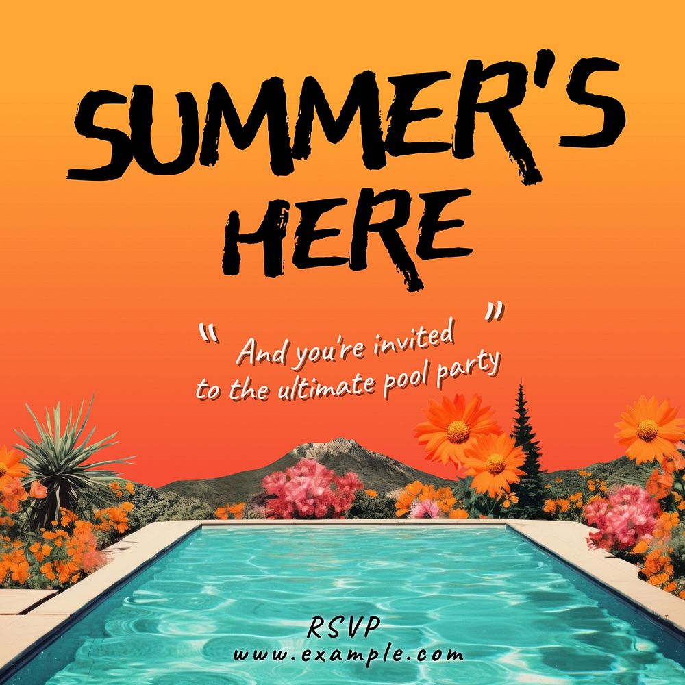 Summer pool party Instagram post | Free Photo - rawpixel