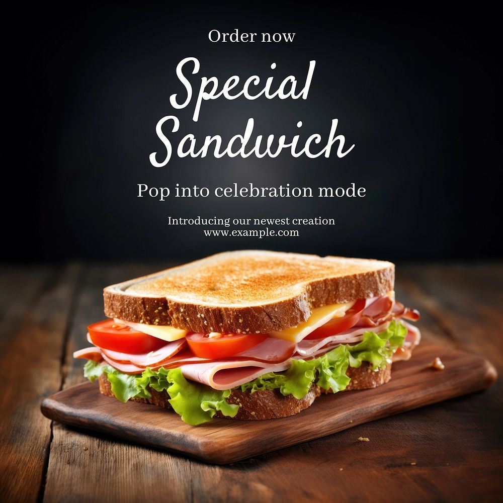 Special sandwich Instagram post template | Free Photo - rawpixel