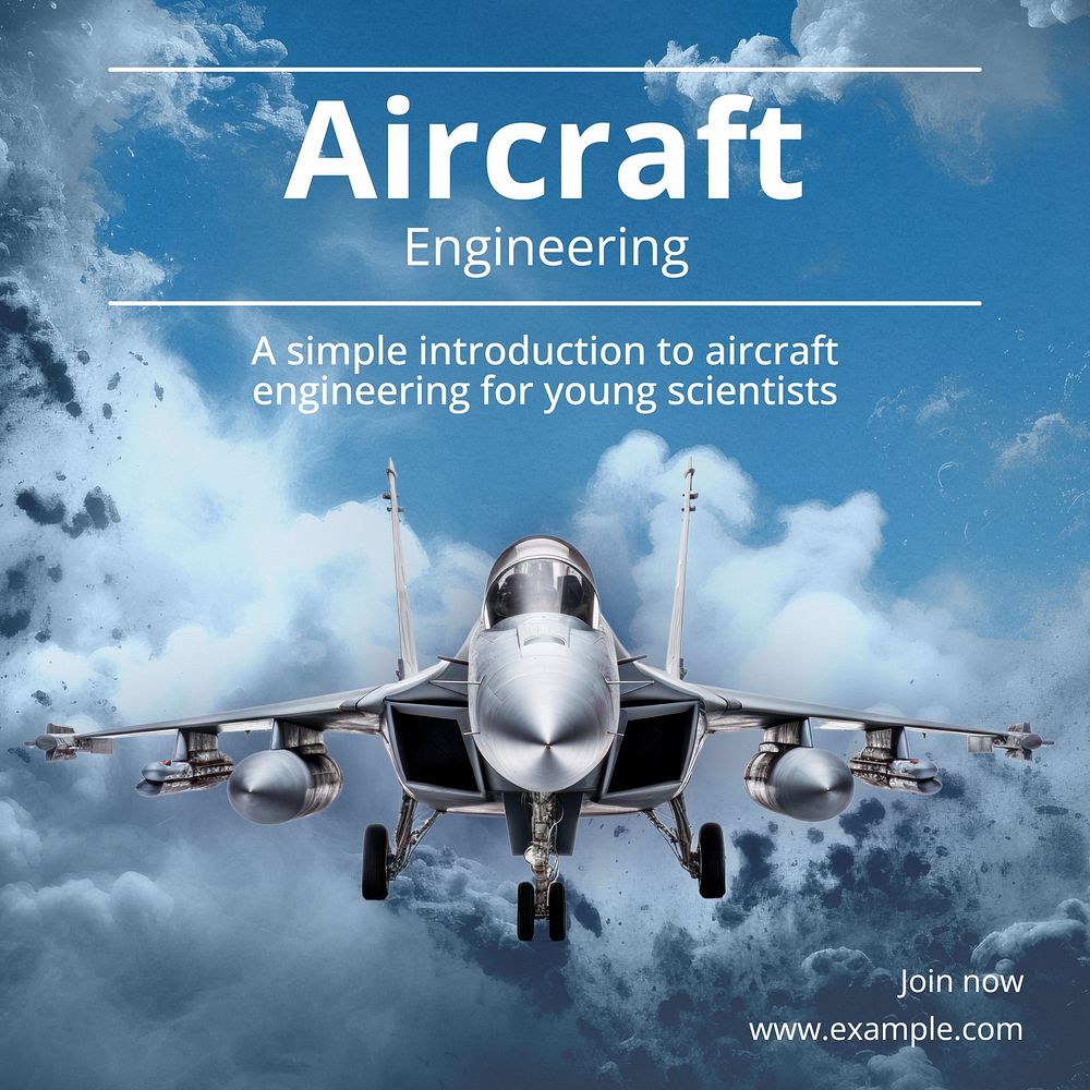 Aircraft engineering Instagram post template | Free Photo - rawpixel