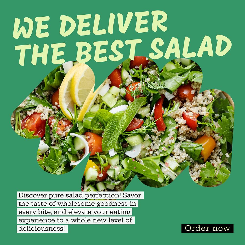 best salad Instagram post template | Free Photo - rawpixel