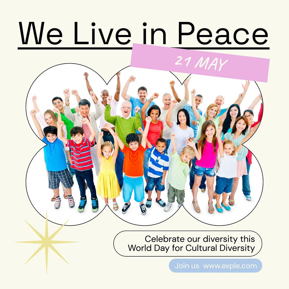 Celebrate diversity Instagram post template | Free Photo - rawpixel