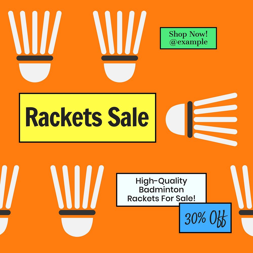 Racket sale Instagram post template | Free Photo - rawpixel