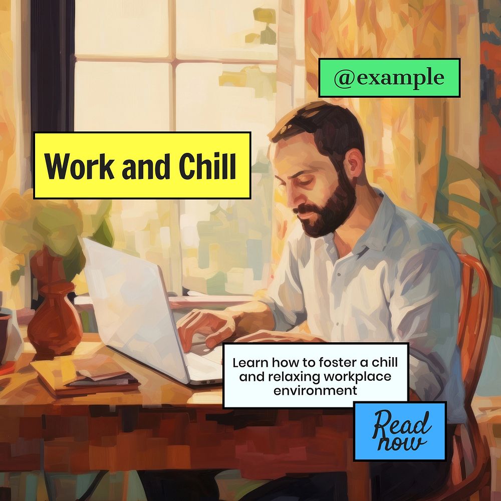 Work and chill post template | Free Photo - rawpixel
