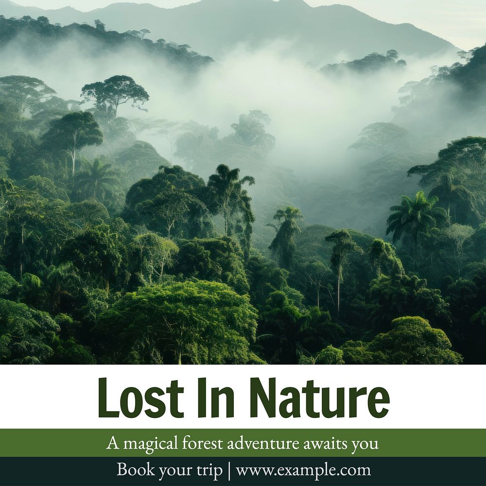 Lost nature Facebook post template | Free Photo - rawpixel