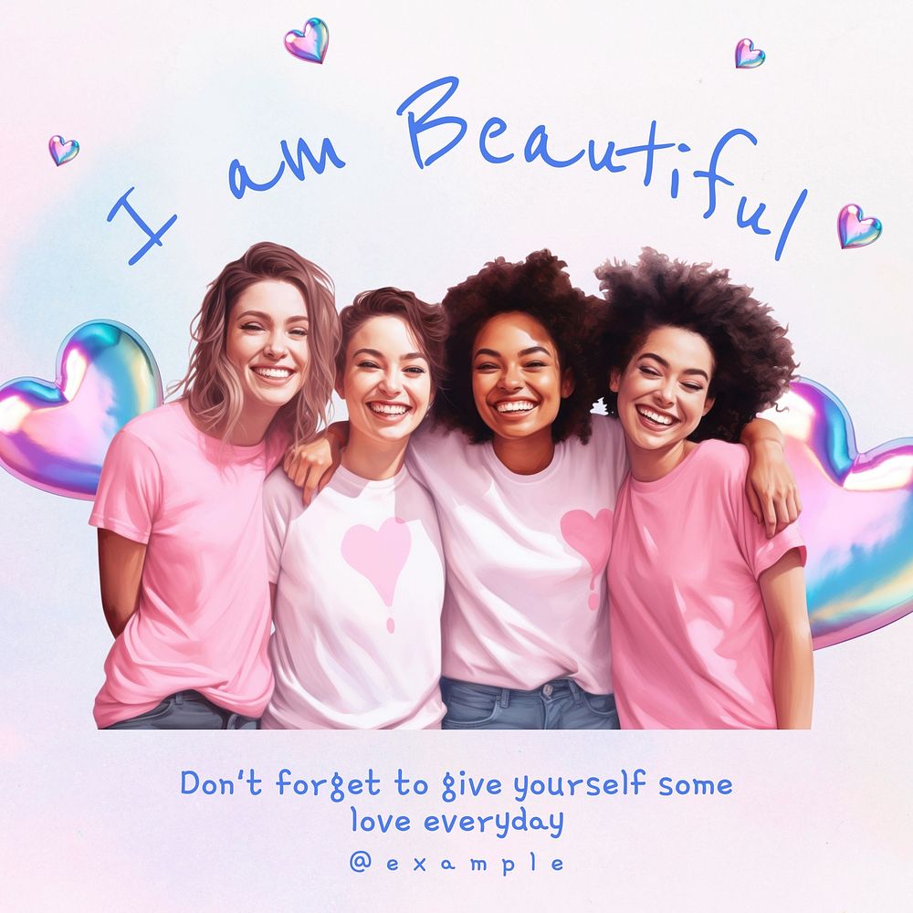 Self affirmation Instagram post template | Free Photo - rawpixel