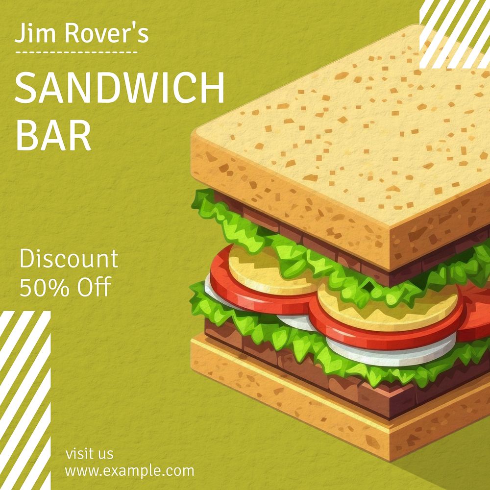 Sandwich bar Facebook post template | Free Photo - rawpixel
