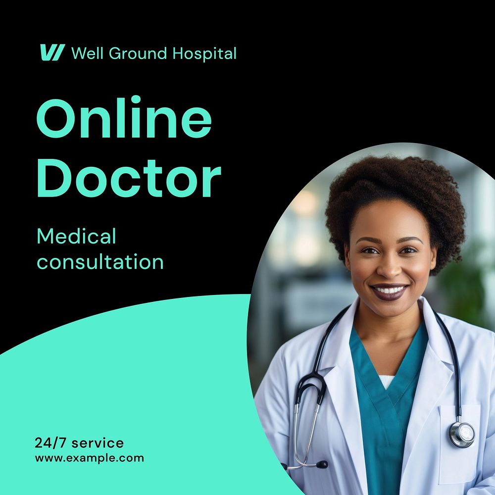 Online doctor Instagram post template | Free Photo - rawpixel