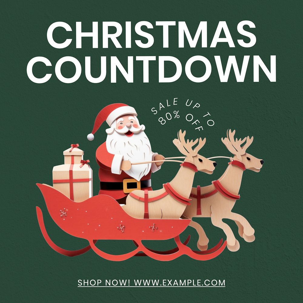 Christmas countdown Instagram post template | Free Photo - rawpixel