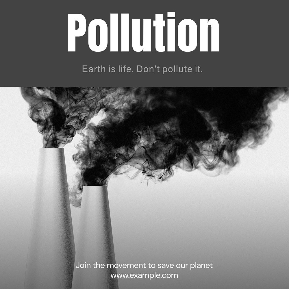 Pollution Instagram post template | Free Photo - rawpixel