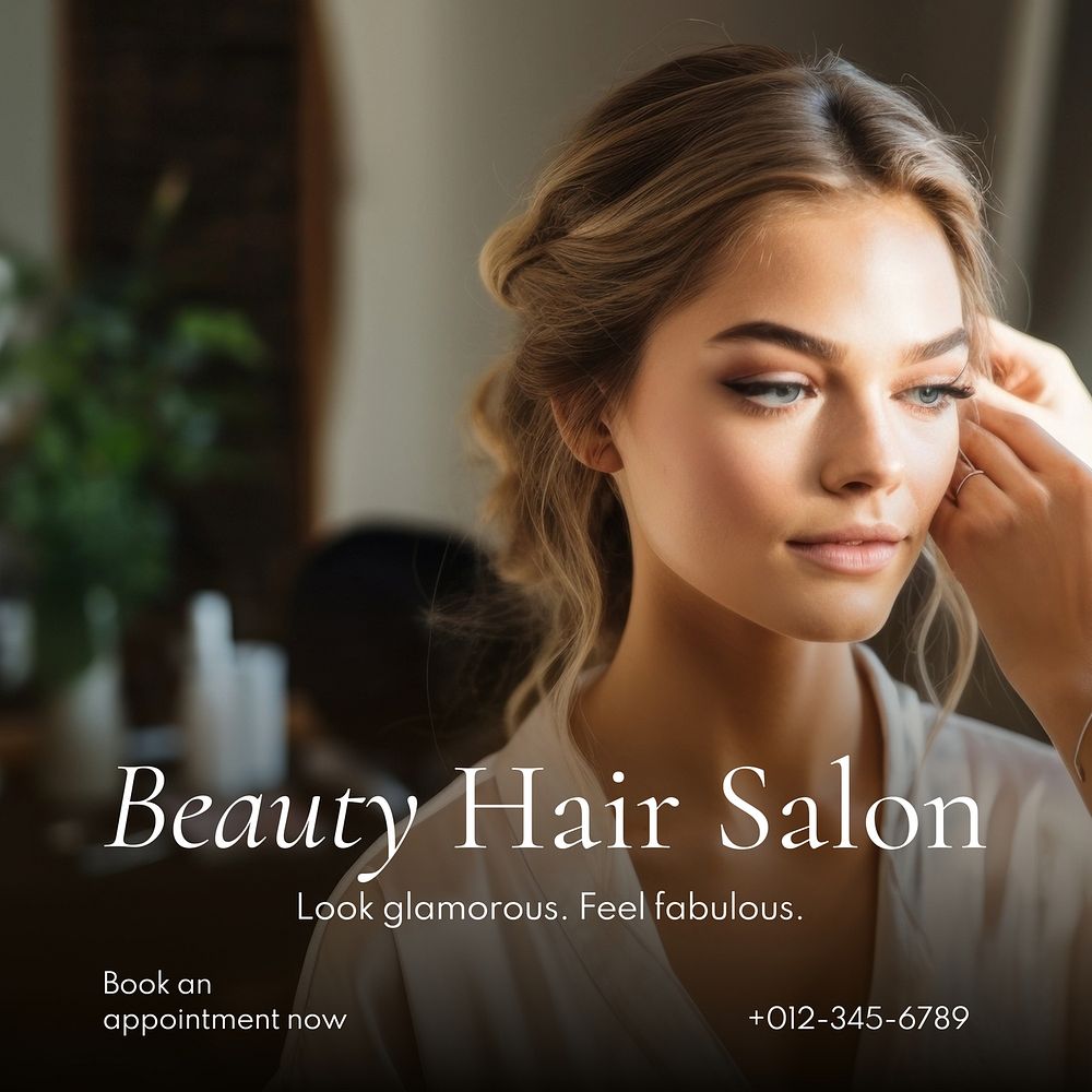 Hair Salon Instagram post template | Free Photo - rawpixel