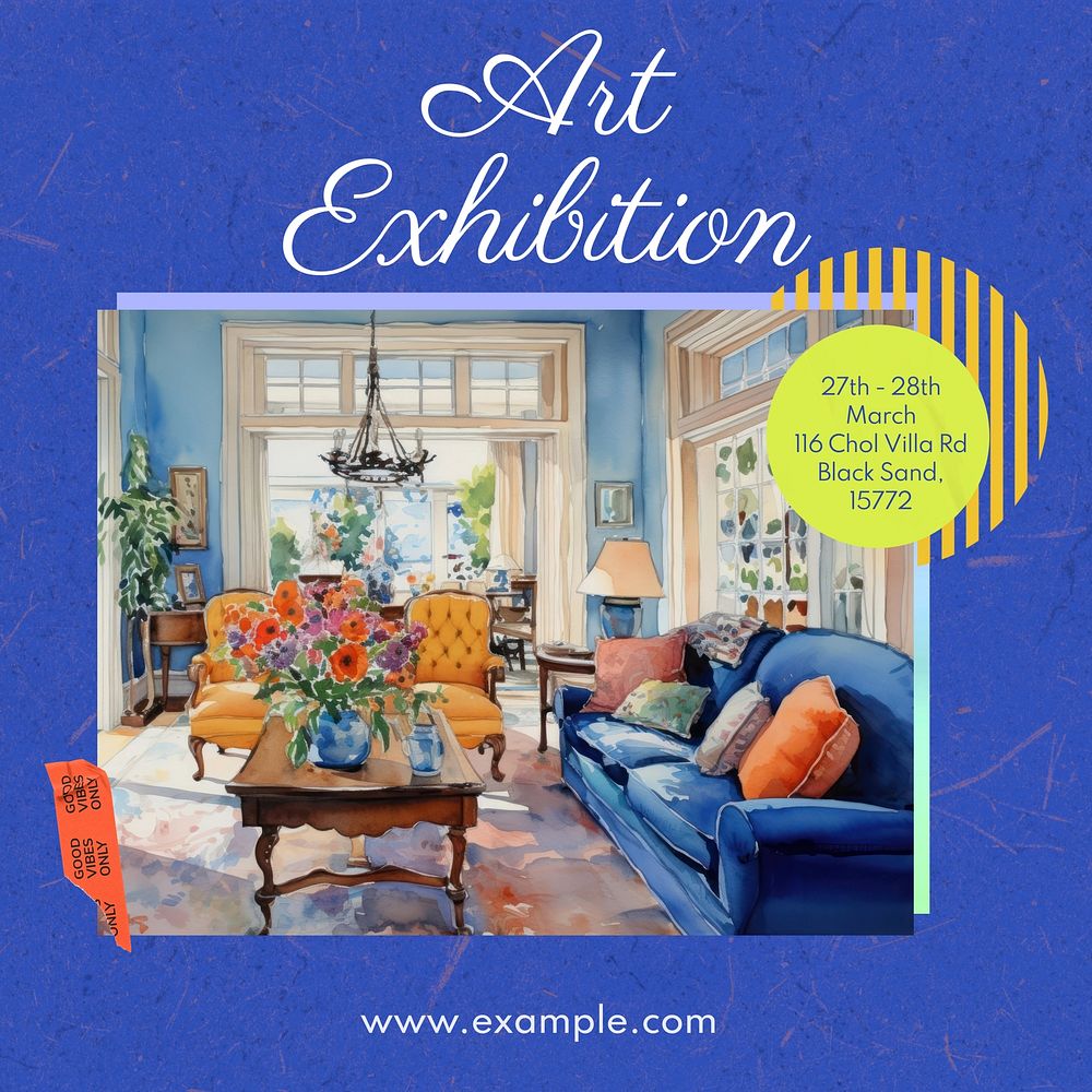 Art exhibition Instagram post template | Free Photo - rawpixel