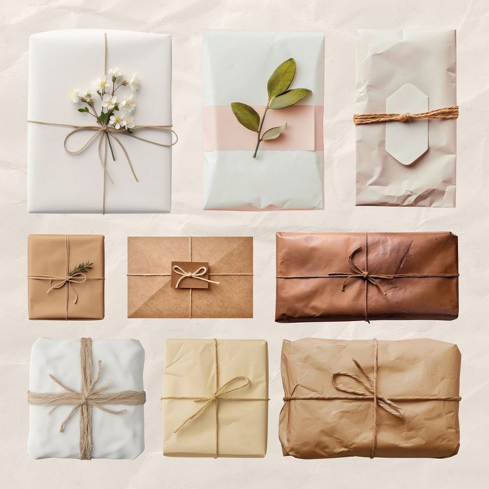Paper gift wrap element set | Premium Photo - rawpixel
