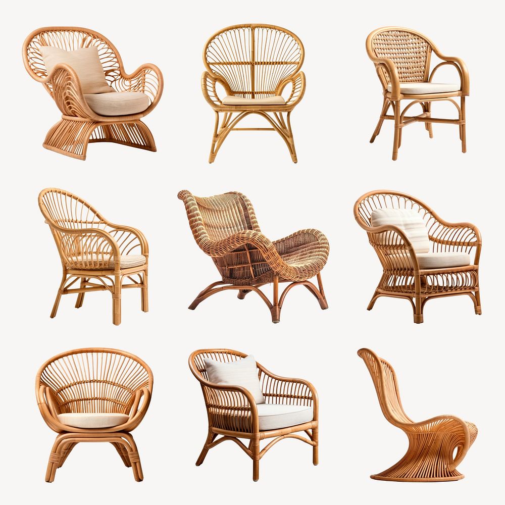 Rattan chair element set | Free Photo - rawpixel