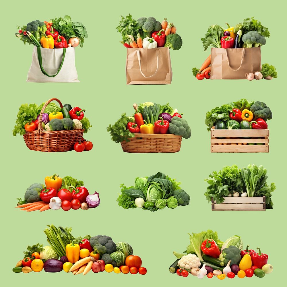 Vegetable food element set | Free Photo - rawpixel
