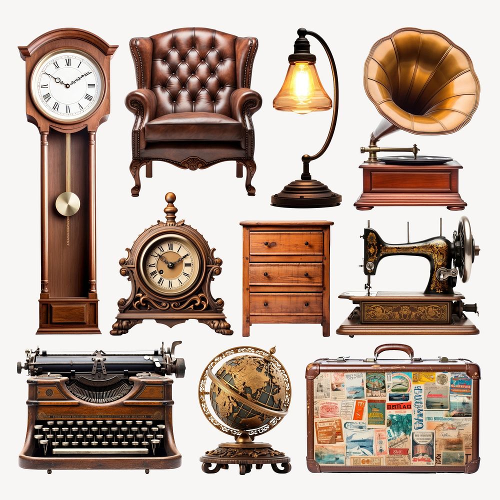 Vintage antique object element set | Free Photo - rawpixel