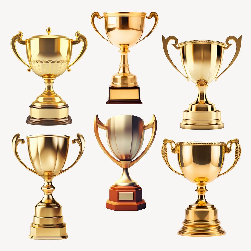 Golden trophy element set | Premium Photo - rawpixel