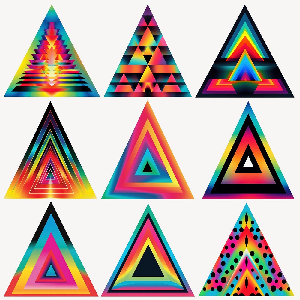 Abstract psychedelic triangle shape isolated | Premium Photo - rawpixel