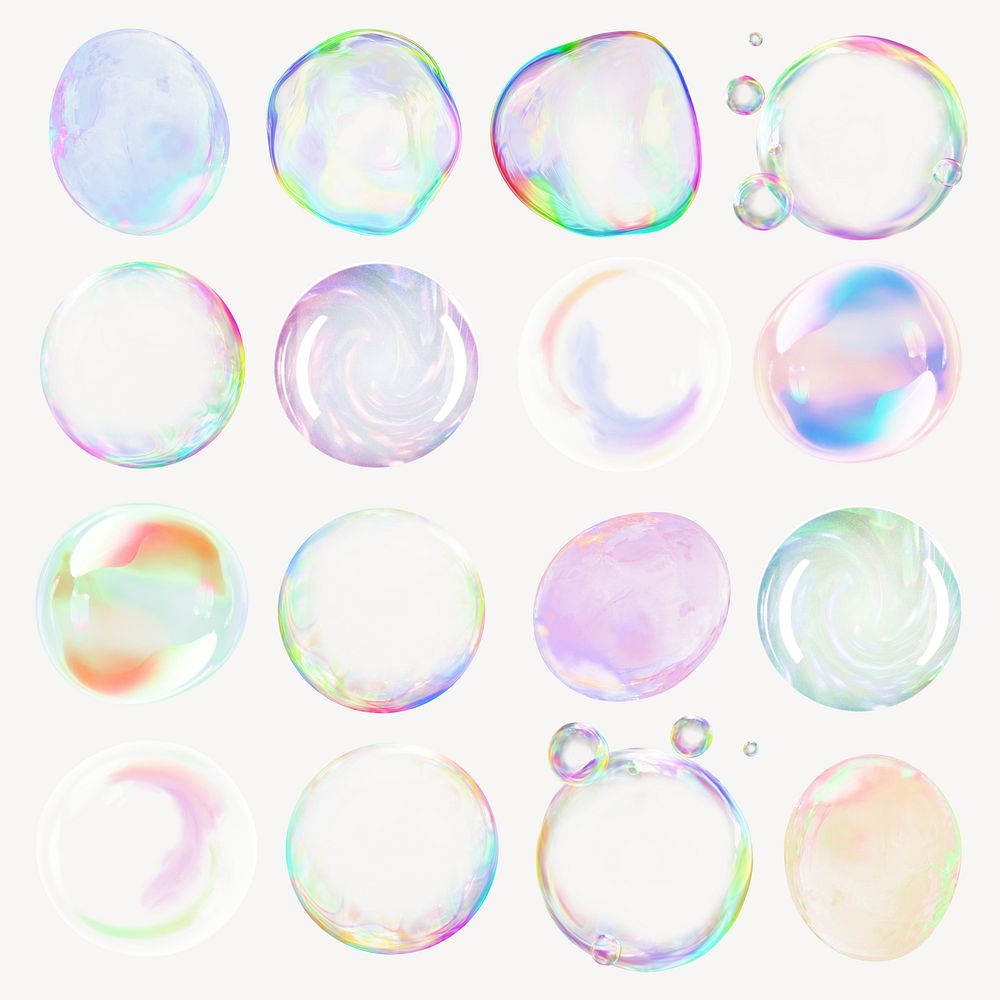 Bubble effects isolated image set | Free Photo - rawpixel