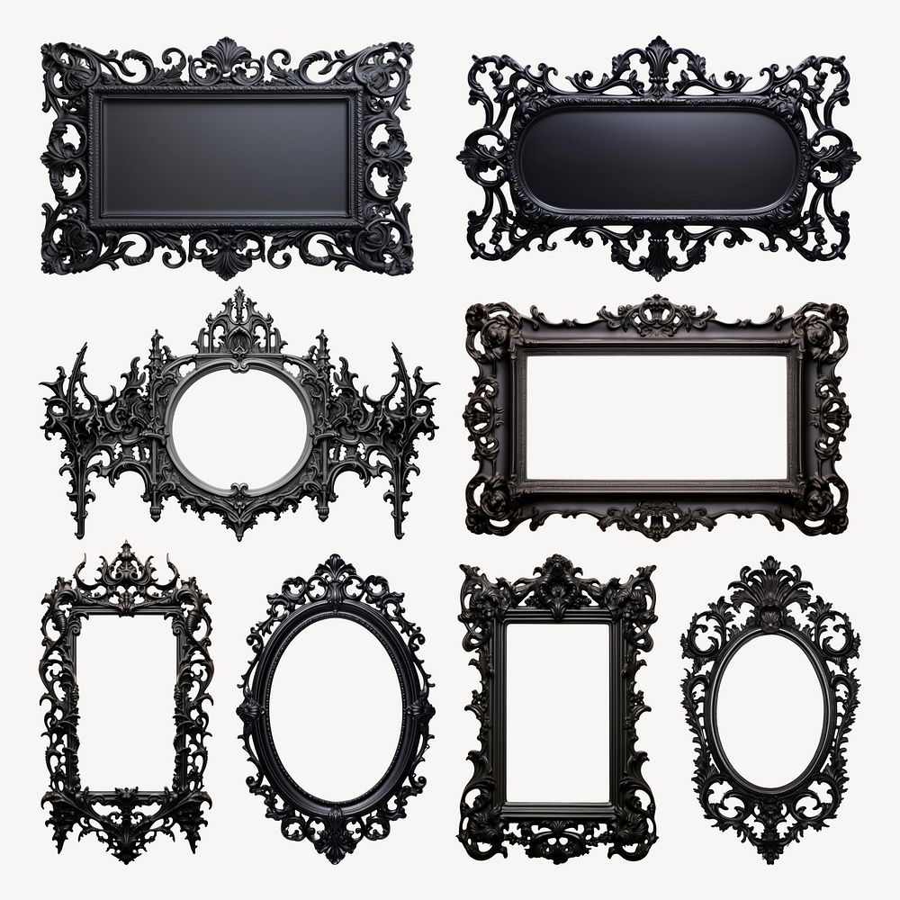 Gothic black frame element set | Free Photo - rawpixel
