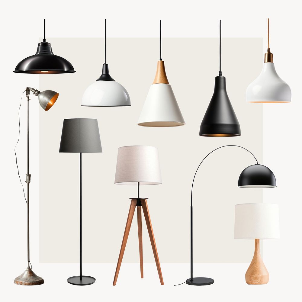 Modern lamp element set | Free Photo - rawpixel