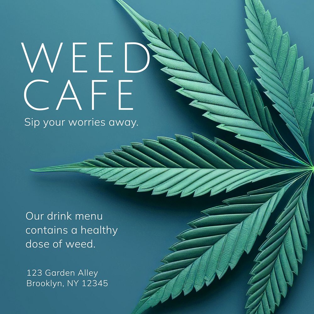 Weed cafe Instagram post template | Free Photo - rawpixel