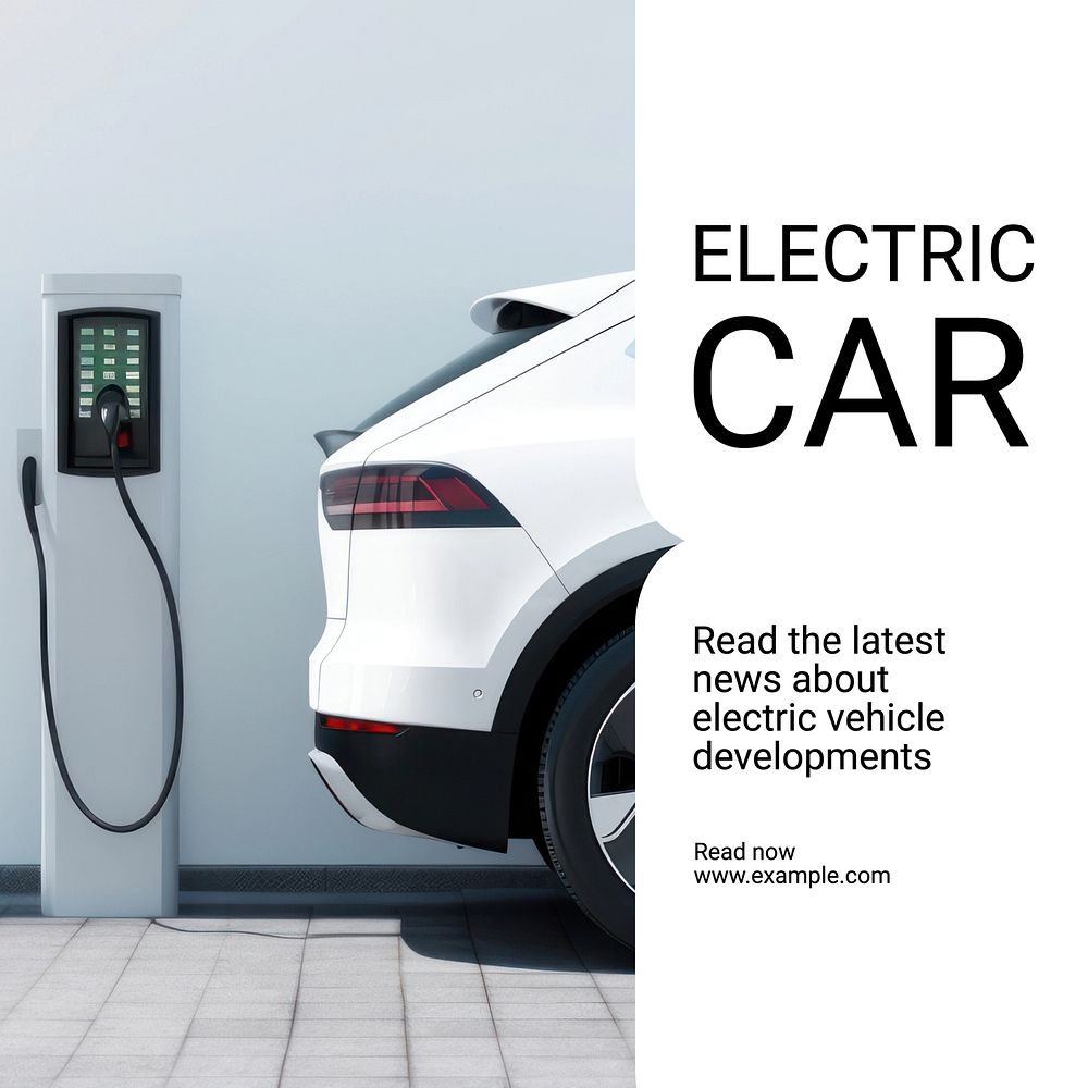 Electric car Instagram post template | Free Photo - rawpixel