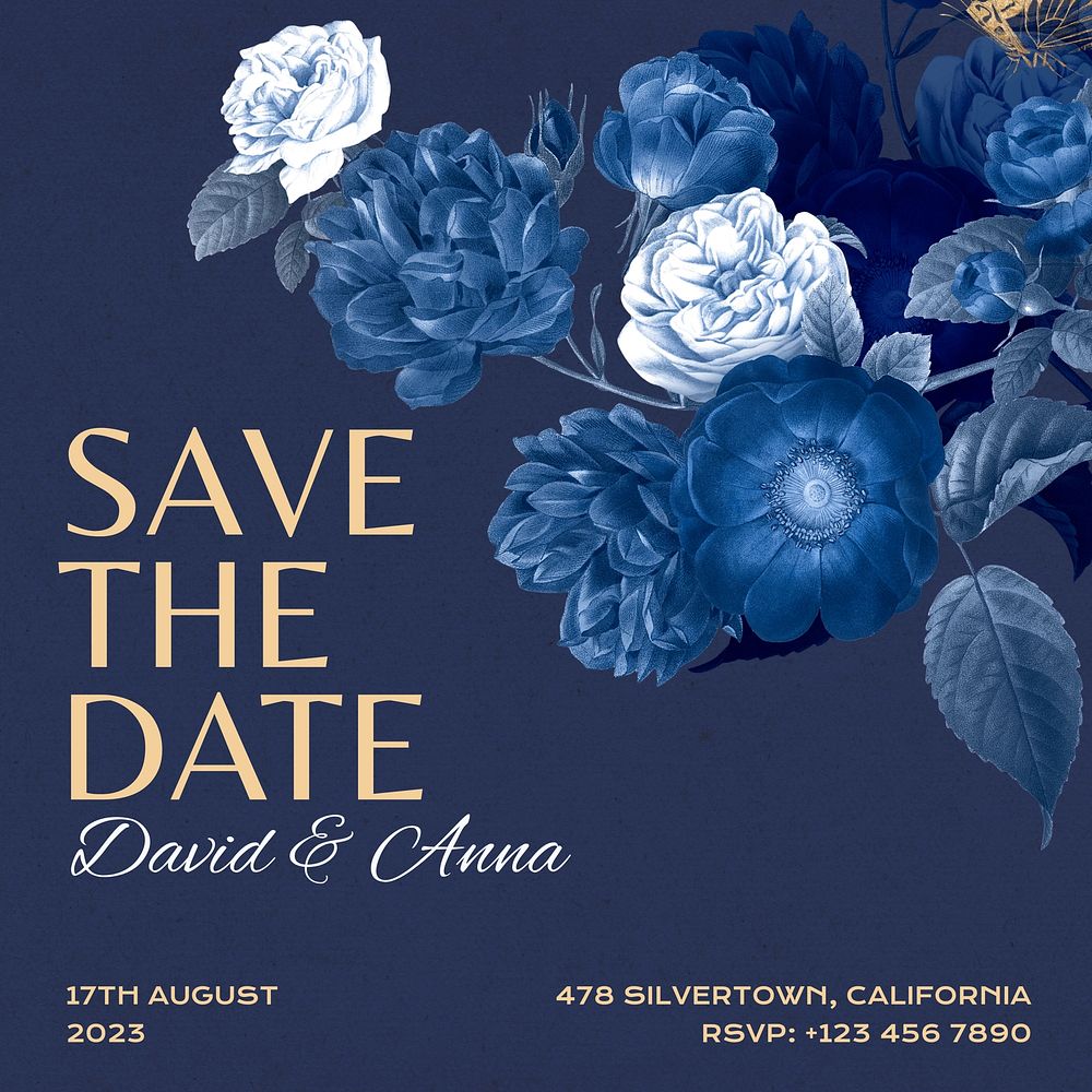 Wedding invitation Instagram post template | Free Photo - rawpixel