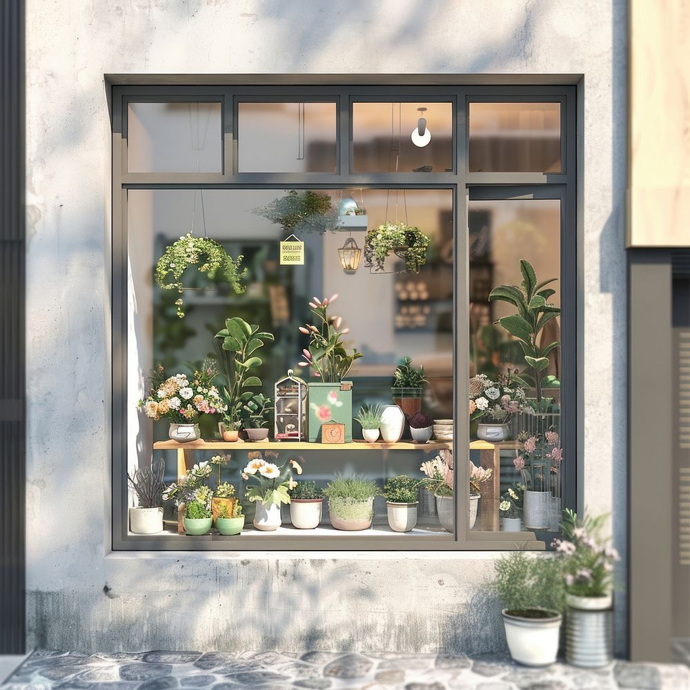 Minimal flower shop window mockup | Free Photo - rawpixel
