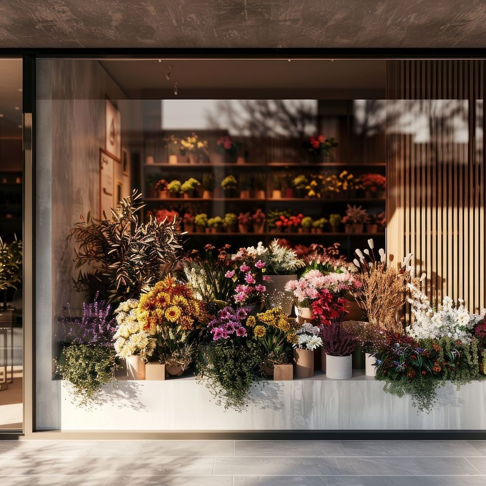 Minimal modern flower shop window | Free Photo - rawpixel