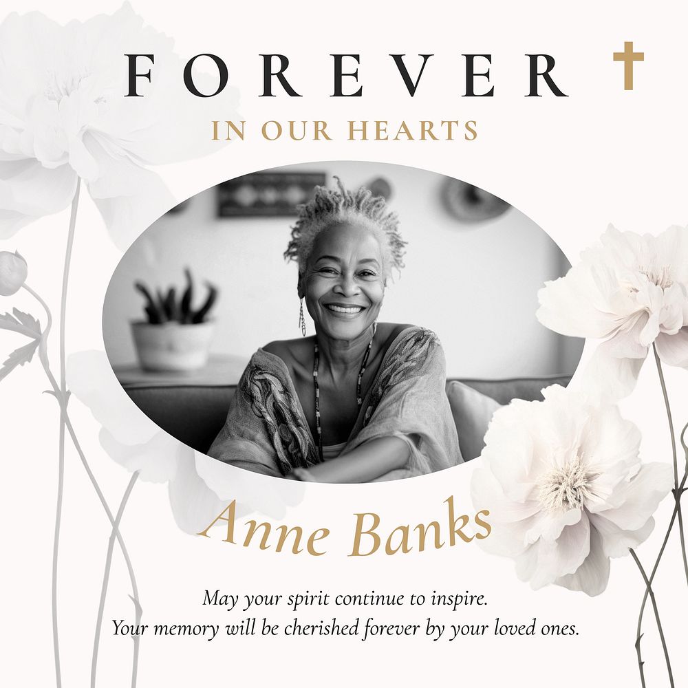 Condolences Facebook post template | Free Photo - rawpixel