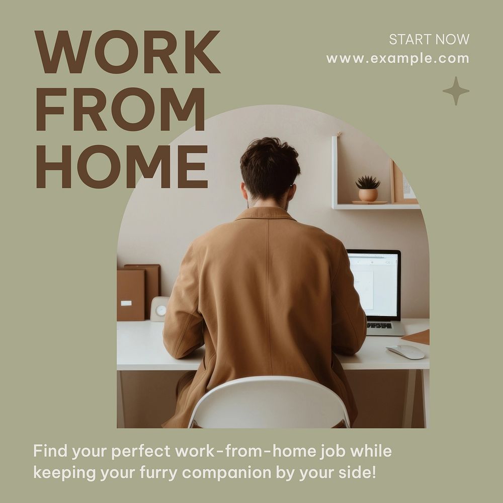Work home Facebook post template | Free Photo - rawpixel