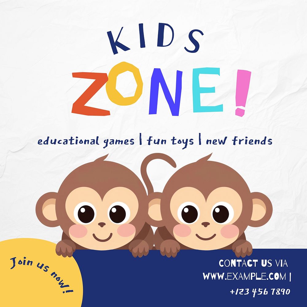 Kids zone Facebook post template | Free Photo - rawpixel