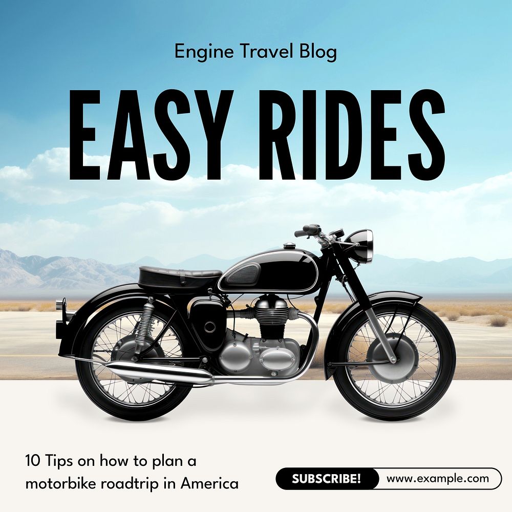 Easy rides Facebook post template | Free Photo - rawpixel