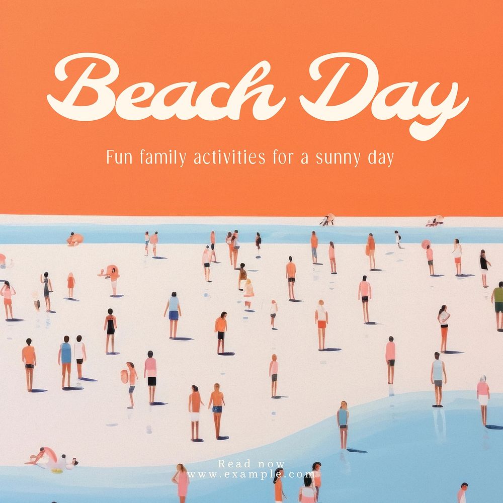 Beach day Instagram post template | Free Photo - rawpixel