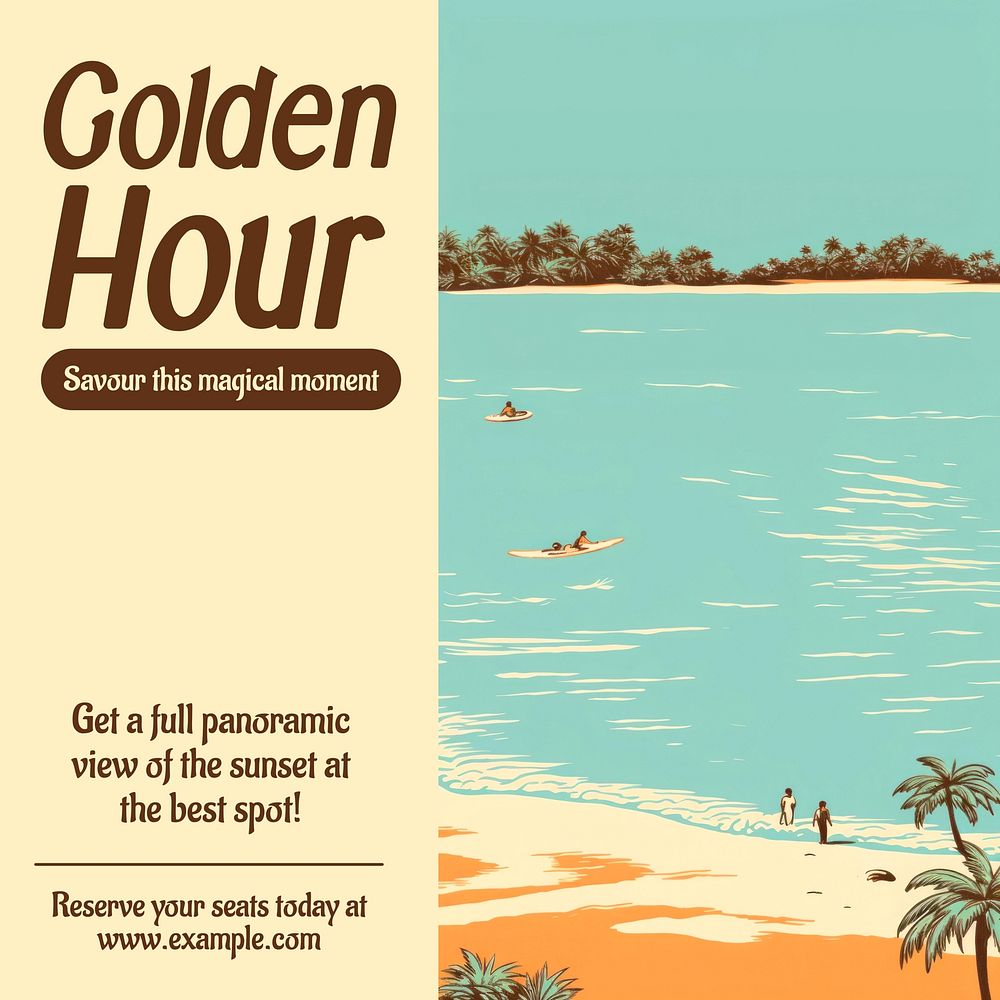 Golden hour Instagram post template | Free Photo - rawpixel