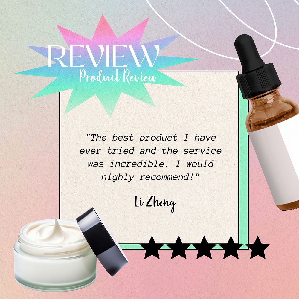 Review Instagram post template | Free Photo - rawpixel