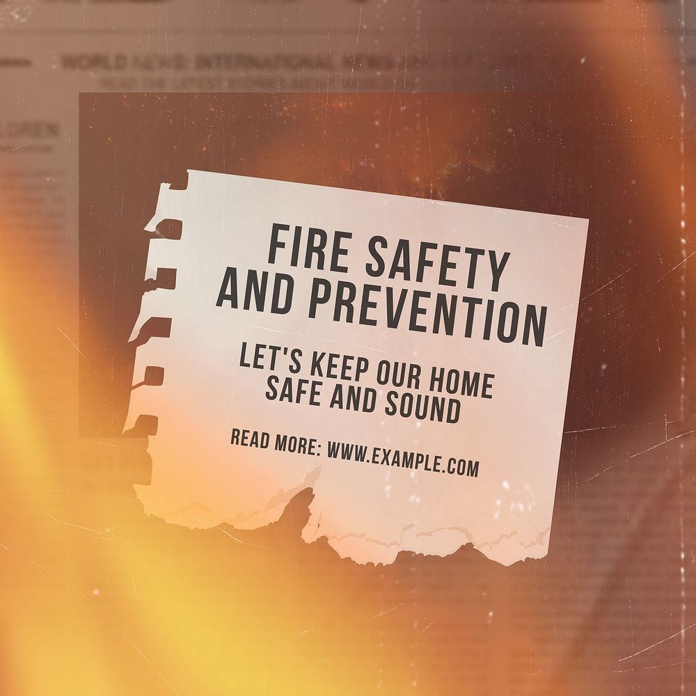 Fire Safety Instagram post template | Free Photo - rawpixel