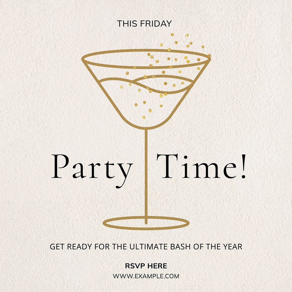Party time Facebook post template | Free Photo - rawpixel