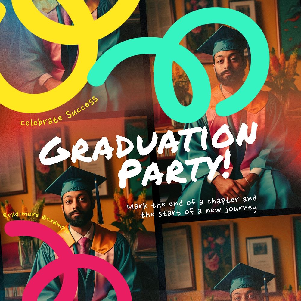 Graduation party Instagram post template | Free Photo - rawpixel