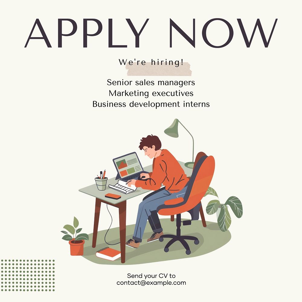 Apply now Instagram post template | Free Photo - rawpixel