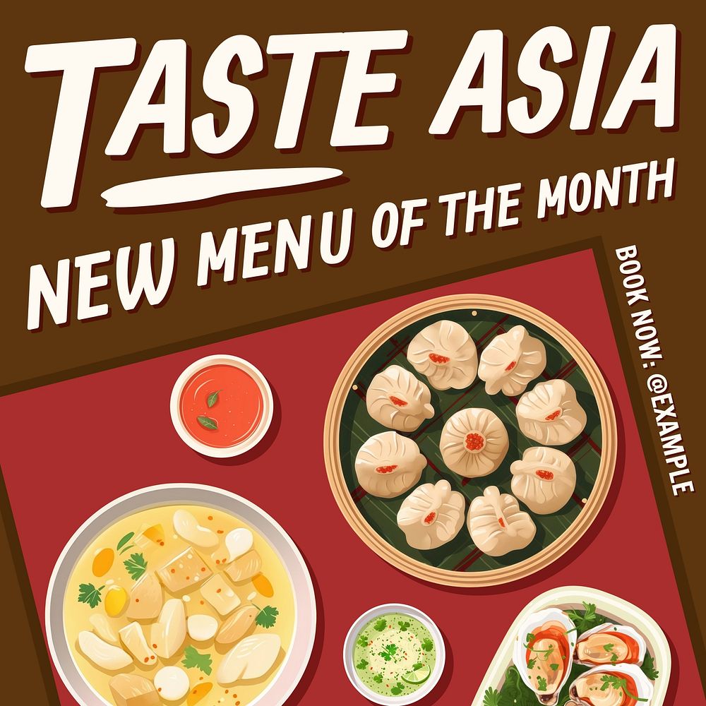 Taste asia Facebook post template | Free Photo - rawpixel