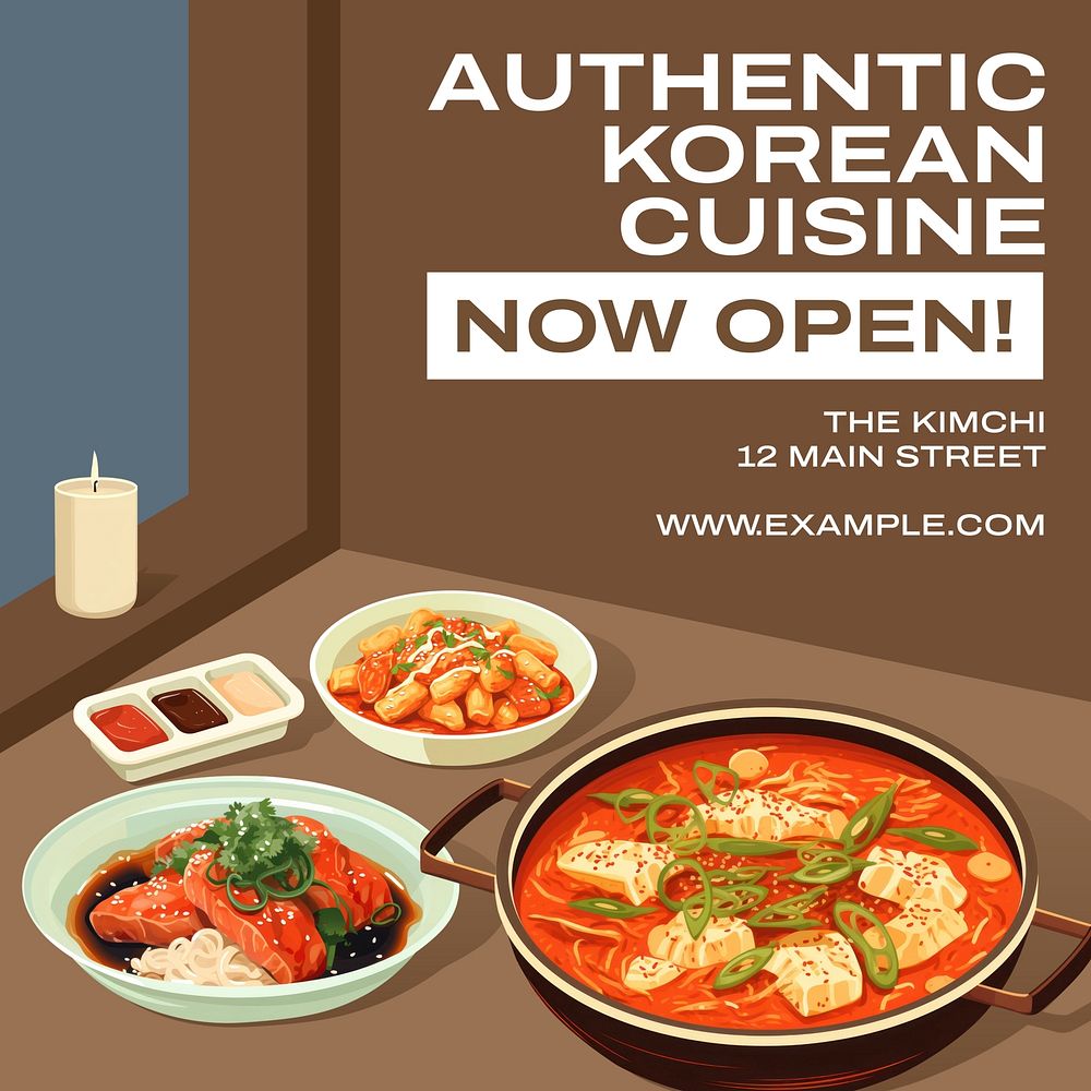 Korean cuisine Facebook post template | Free Photo - rawpixel
