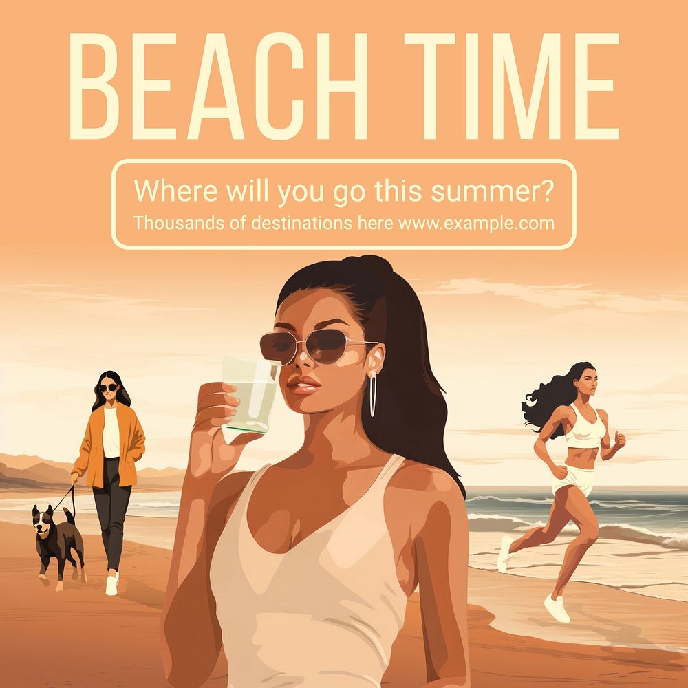 Summer holiday Facebook post template | Free Photo - rawpixel