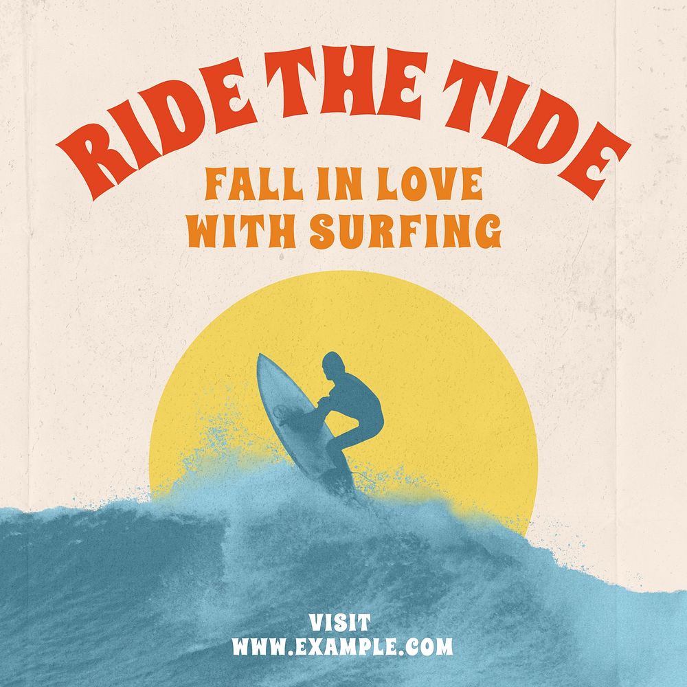 Surfing Instagram post template | Free Photo - rawpixel