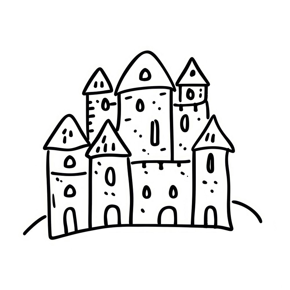 Minimalist symmetrical castle doodle architecture | Free Photo ...
