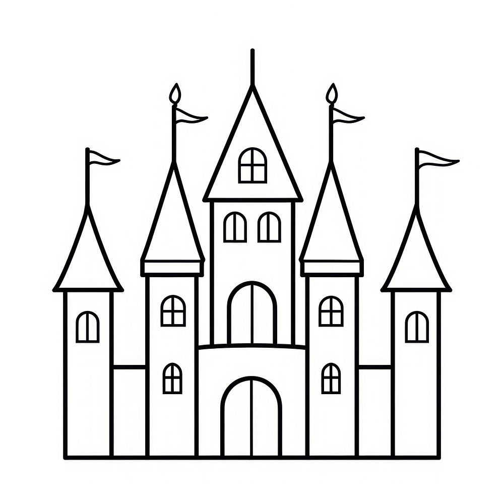 Minimalist symmetrical castle architecture illustrated | Free Photo ...