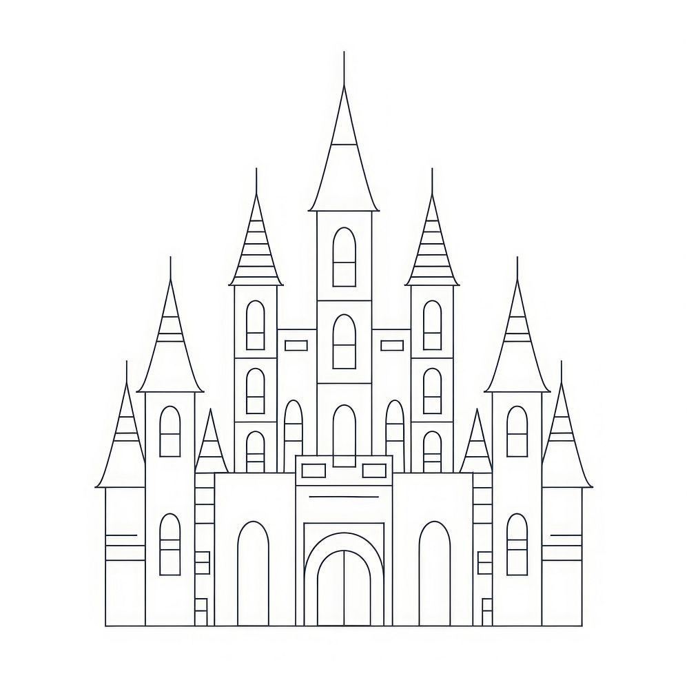 Minimalist symmetrical castle architecture illustrated | Free Photo ...
