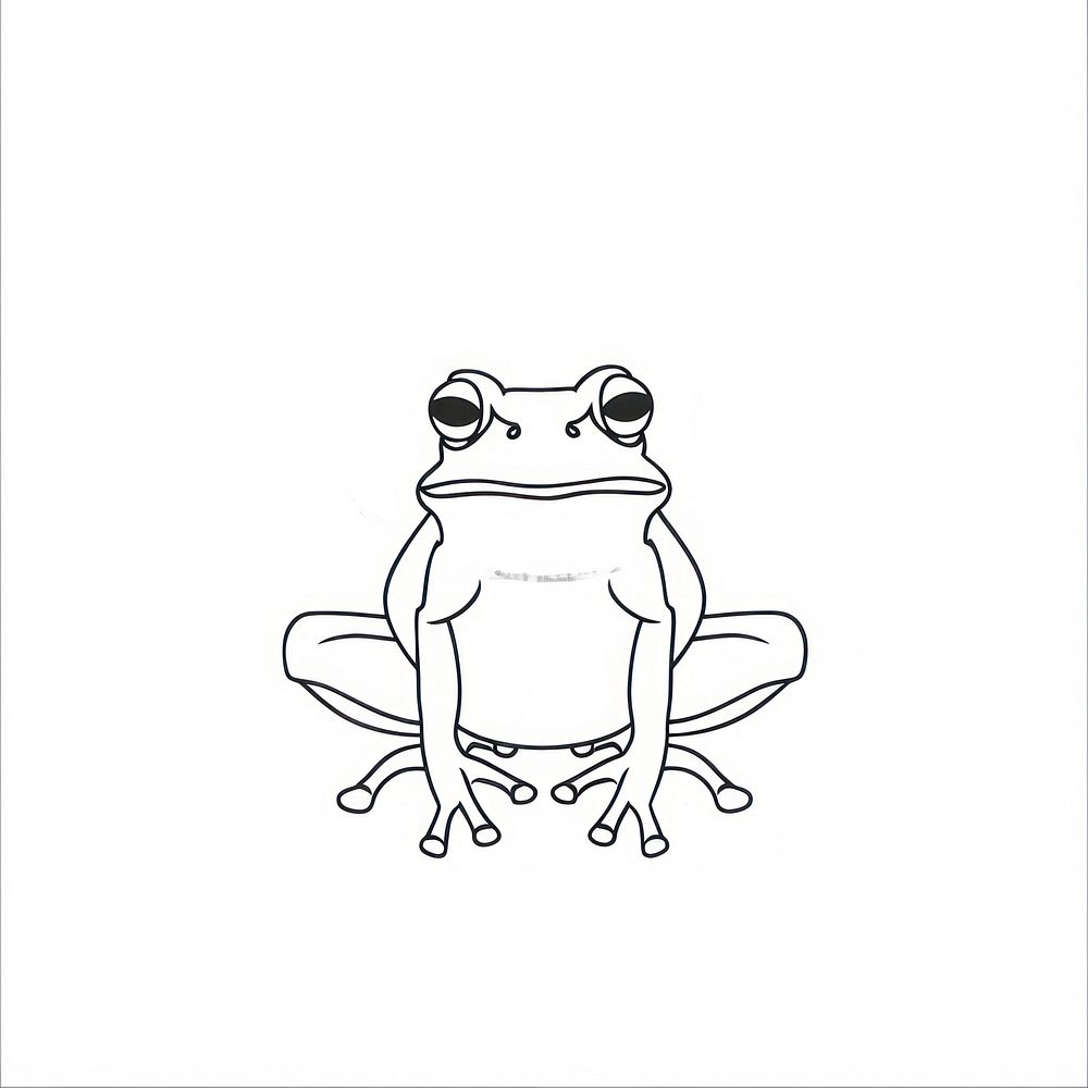 Minimalist symmetrical frog illustrated amphibian | Free Photo ...
