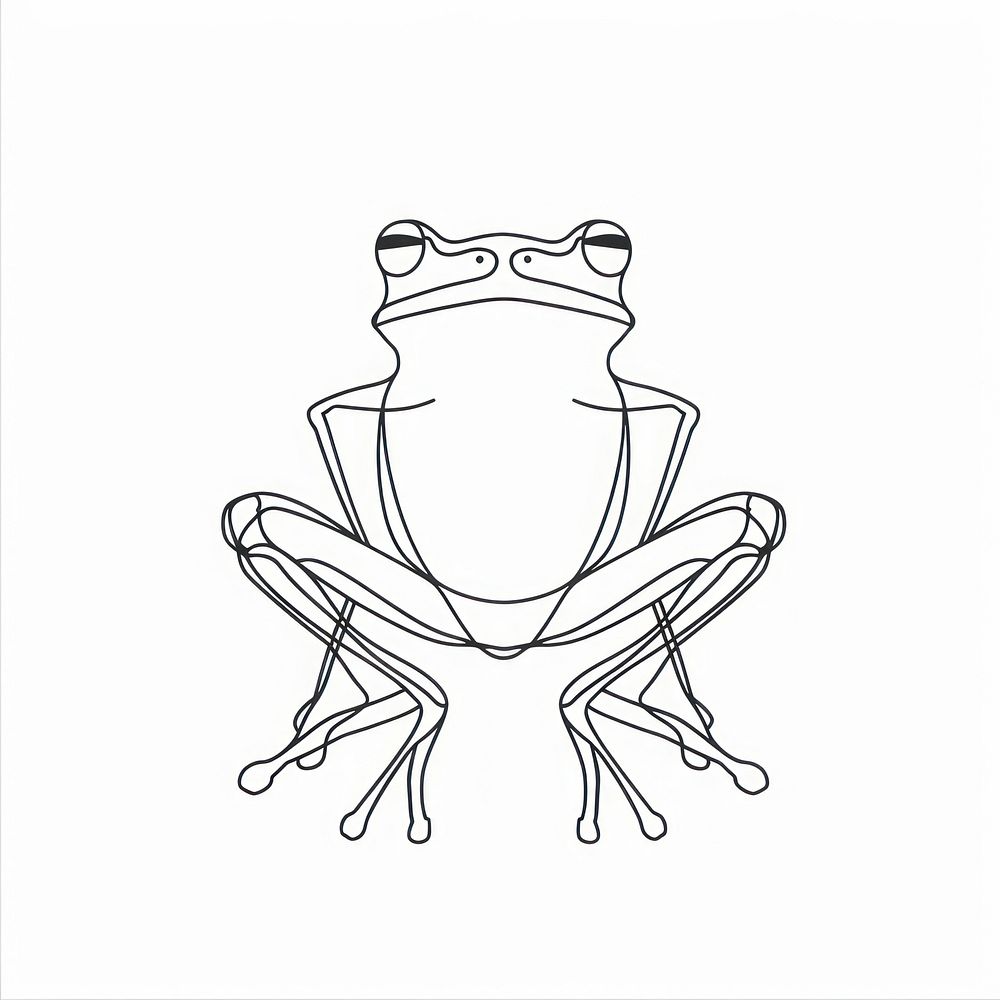 Minimalist symmetrical frog illustrated amphibian | Free Photo ...