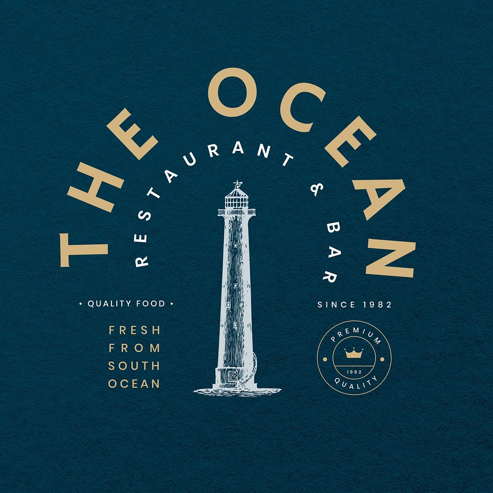 Seafood restaurant editable logo template | Free Photo - rawpixel